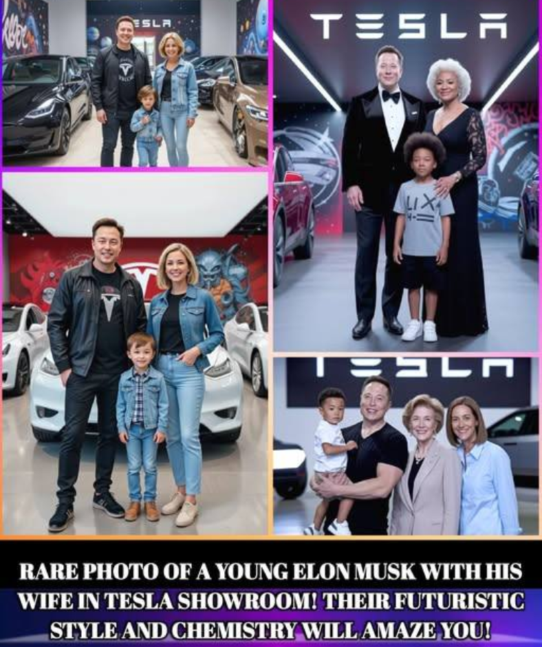 Rare Photo of a Young Elon Musk and His Wife in a Tesla Showroom: A ...